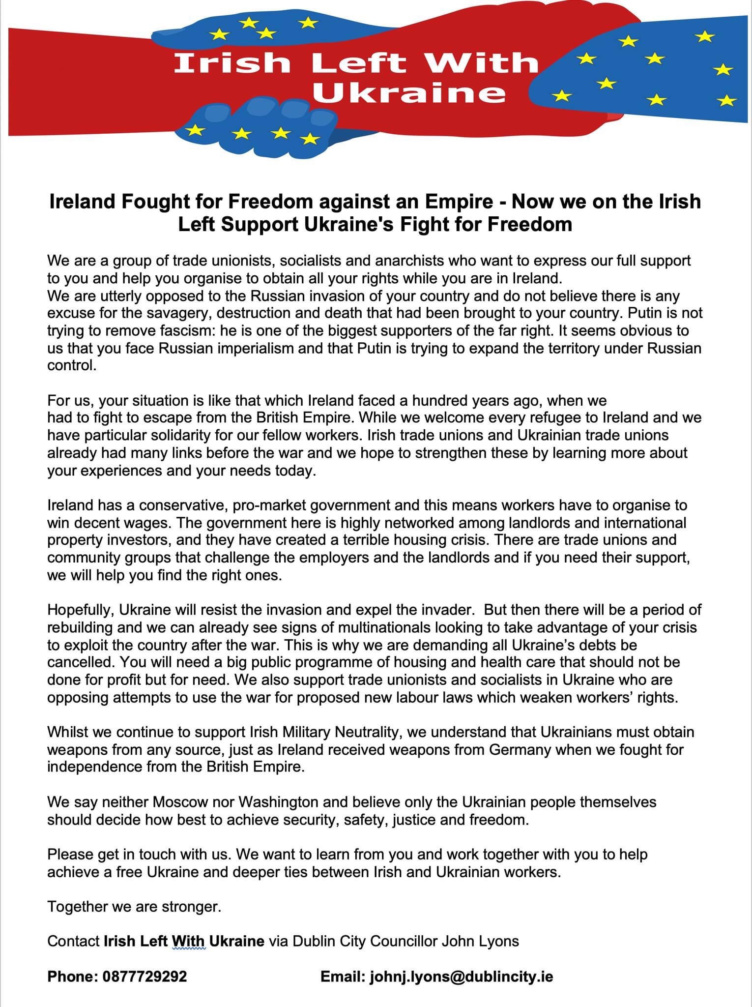 Ireland Fought for Freedom against an Empire – Now we on the Irish Left ...