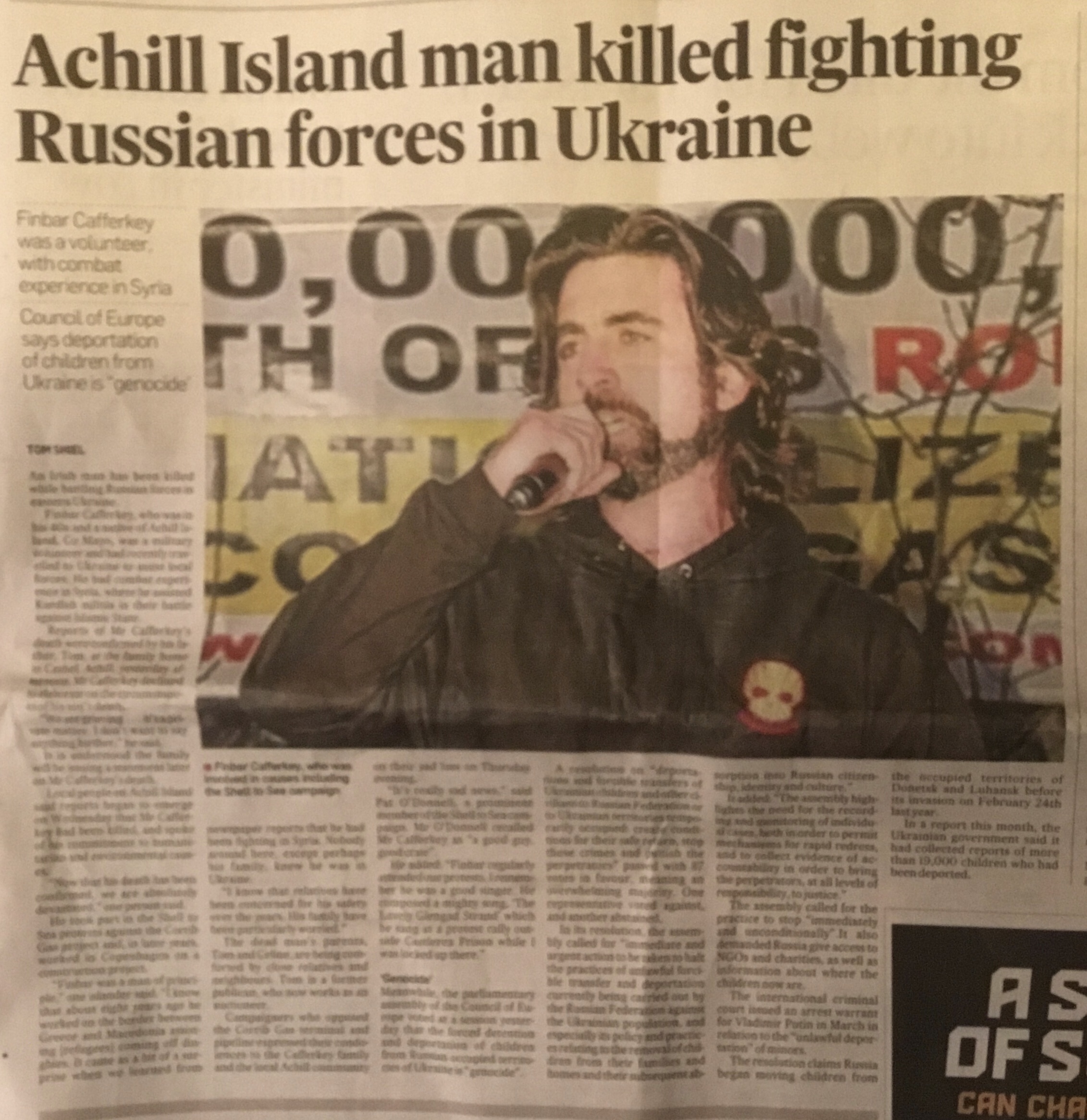 Finbar Cafferkey – “Achill Island Man killed fighting Russian forces in ...